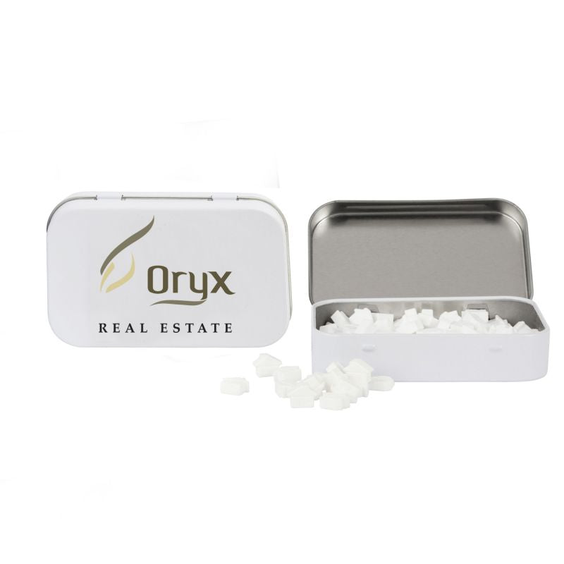 Rectangular Tin with House Shaped Mints – PG TEX